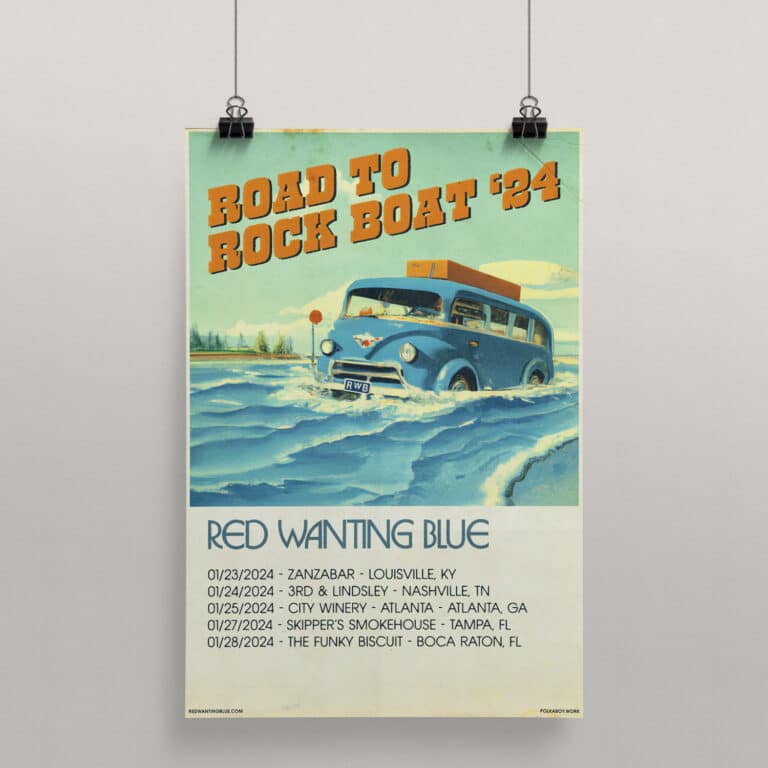 Road To Rock Boat 2024 Tour Poster | Red Wanting Blue Online Store