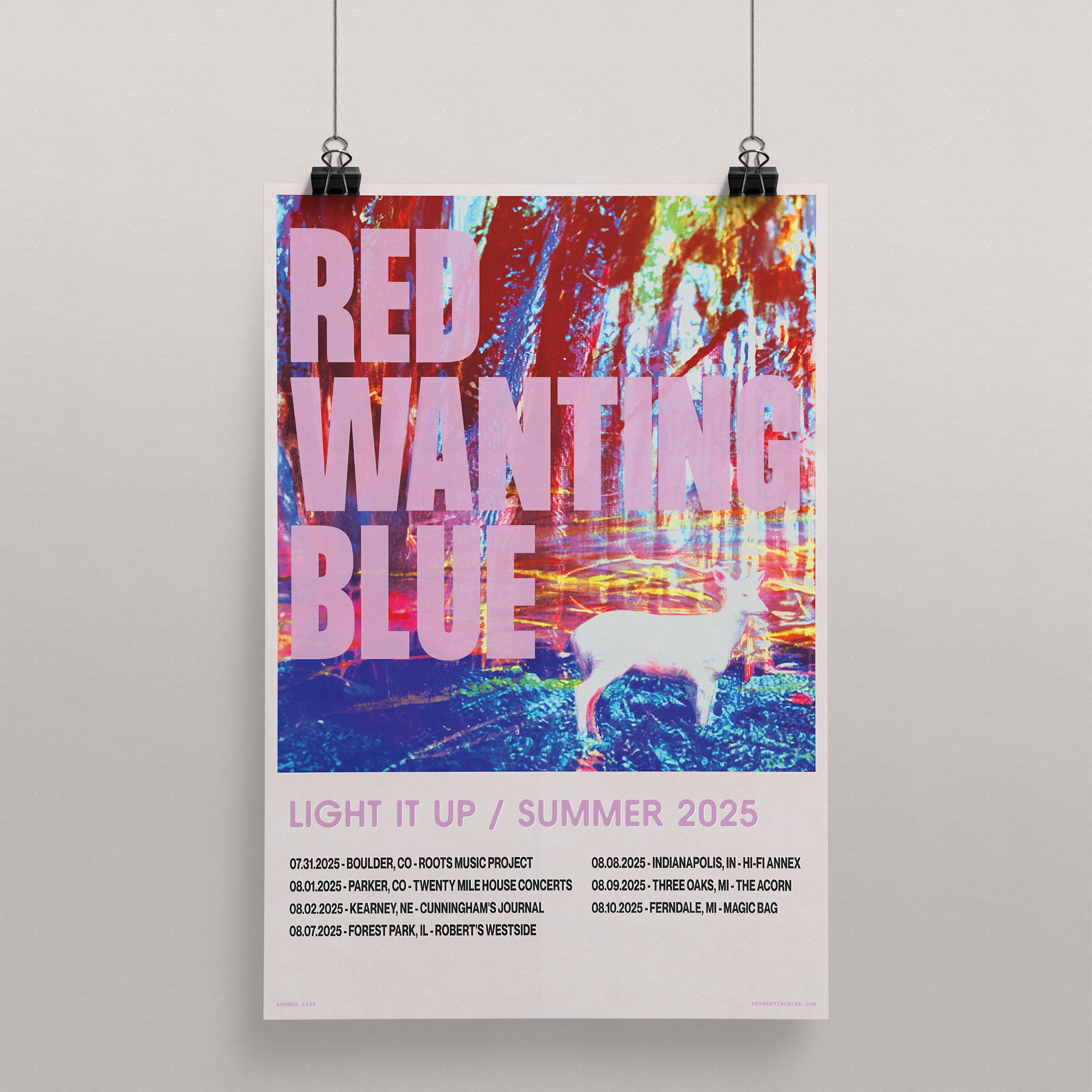 Light It Up Summer Tour 2025 Poster | Red Wanting Blue Online Store