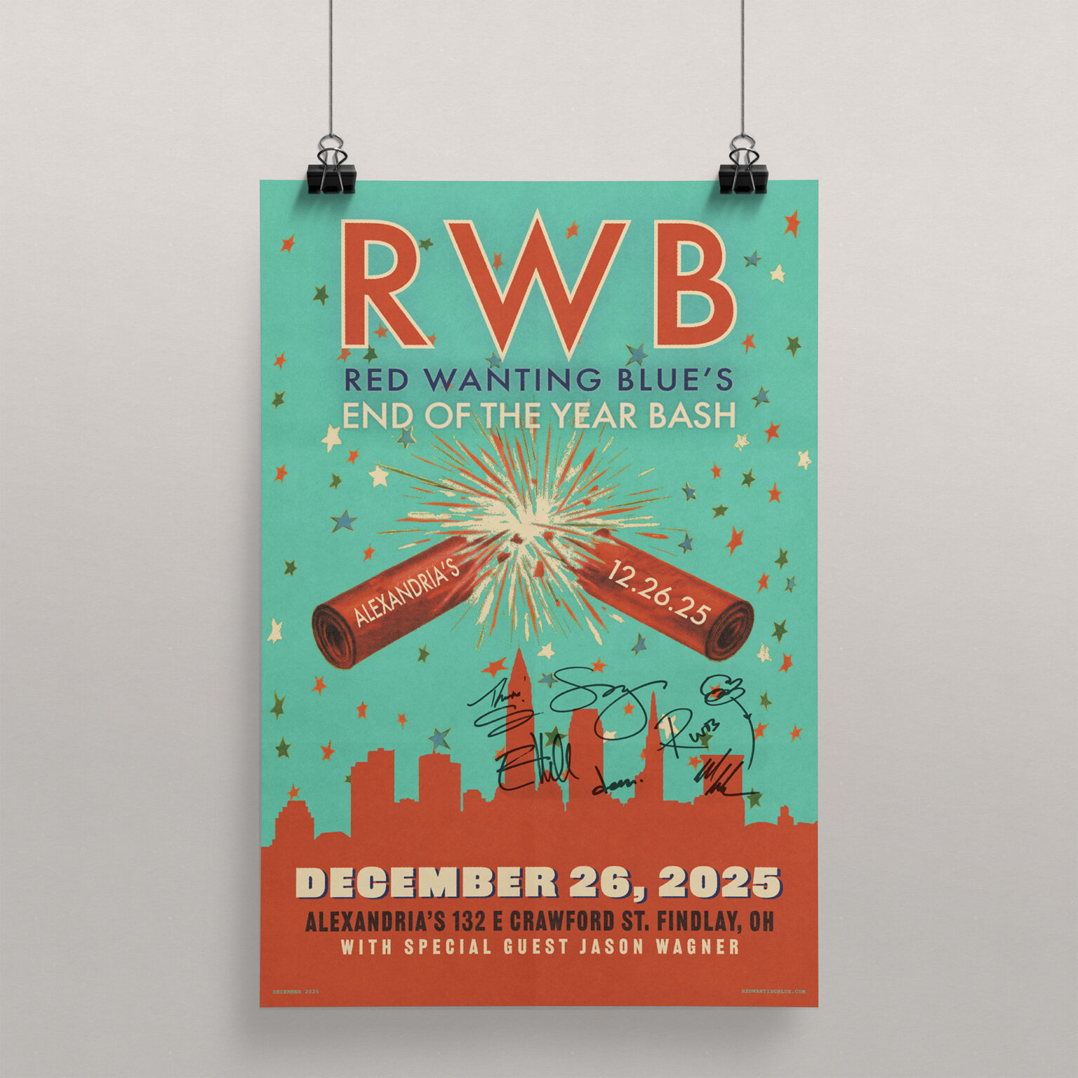 12/26/25 Findlay, OH Poster (Signed) | Red Wanting Blue Online Store