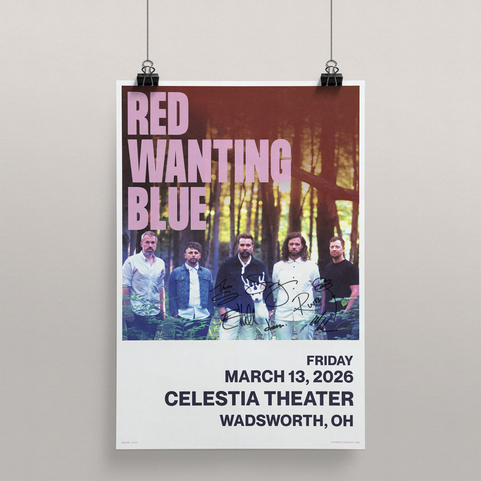 03/13/26 Wadsworth, OH Poster (Signed) | Red Wanting Blue Online Store